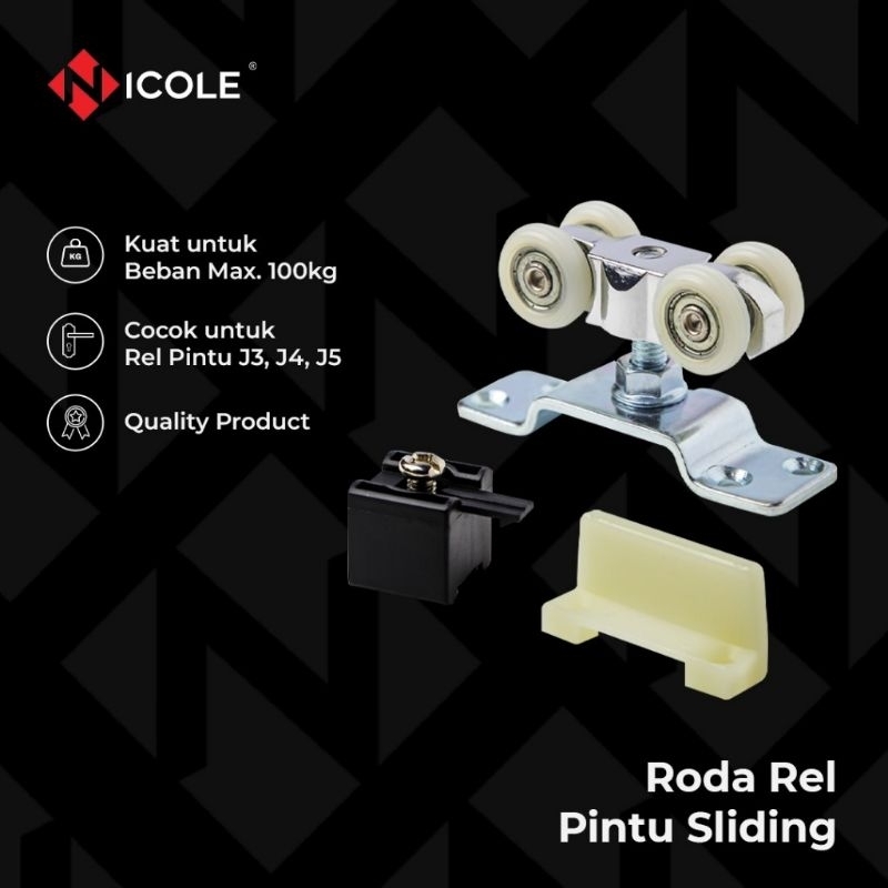 Jual Roda Rel Pintu Sliding Nicole / Roda Roller Rel Pintu Geser ...