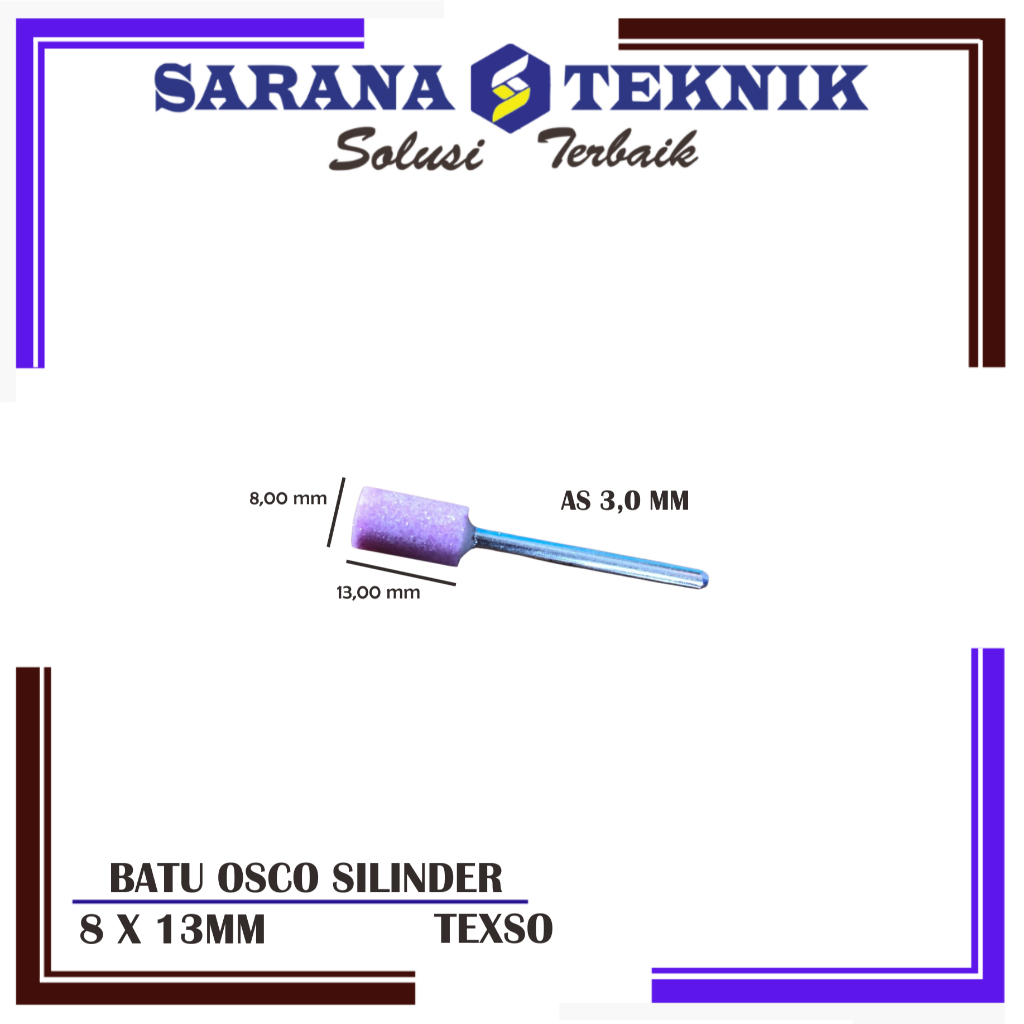 Jual MATA TUNER GERINDA / BATU OSCO SILINDER 8 X 13MM AS 3MM TANGKAI ...