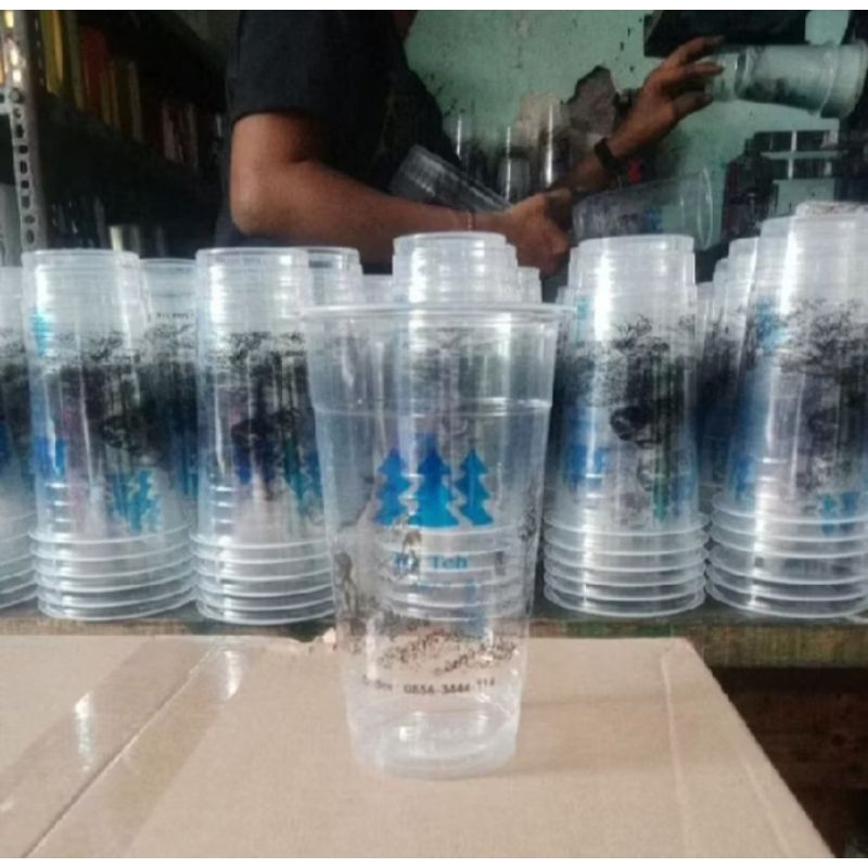 Jual Cup Sablon. SAP Datar Bening. 22 Oz. 8 gr. 1000 pcs + 2 warna ...