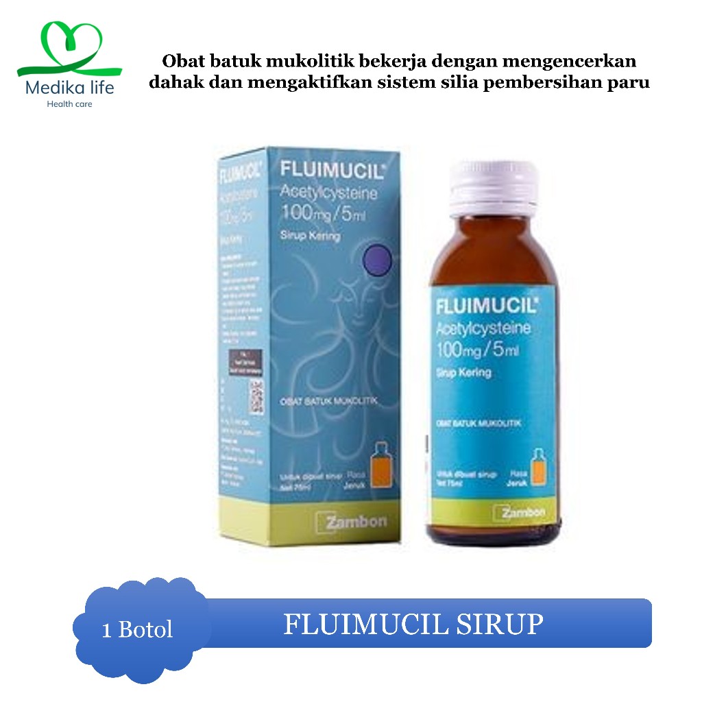 Jual FLUIMUCIL SIRUP 100 Mg/5 Ml Dry Syrup 75 Ml / Obat Batuk Pengencer ...