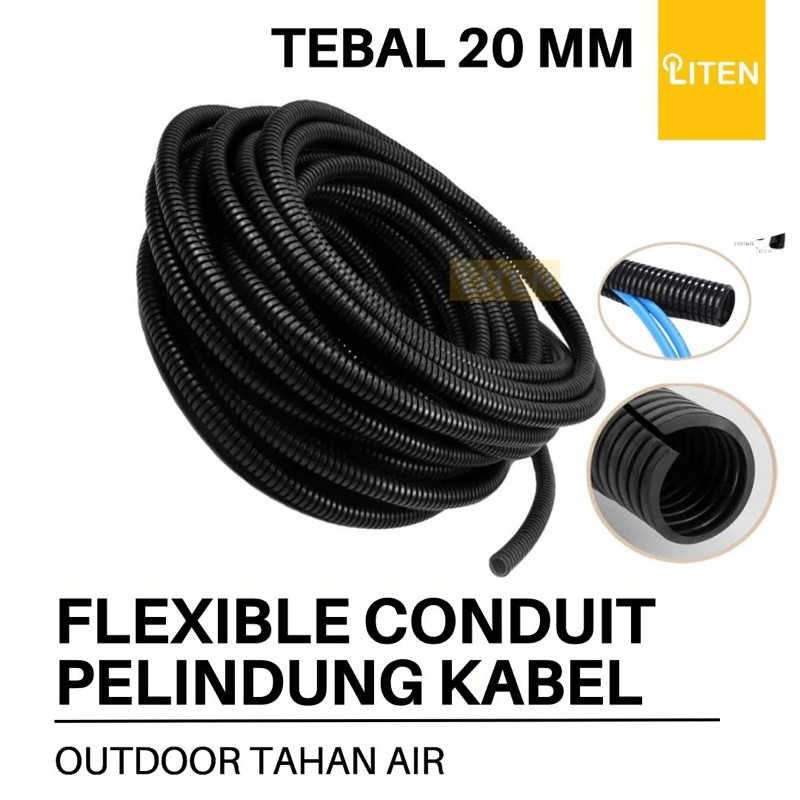 Jual Flexibel Conduit 20mm - Selang Pelindung Kabel Outdoor Anti Air ...