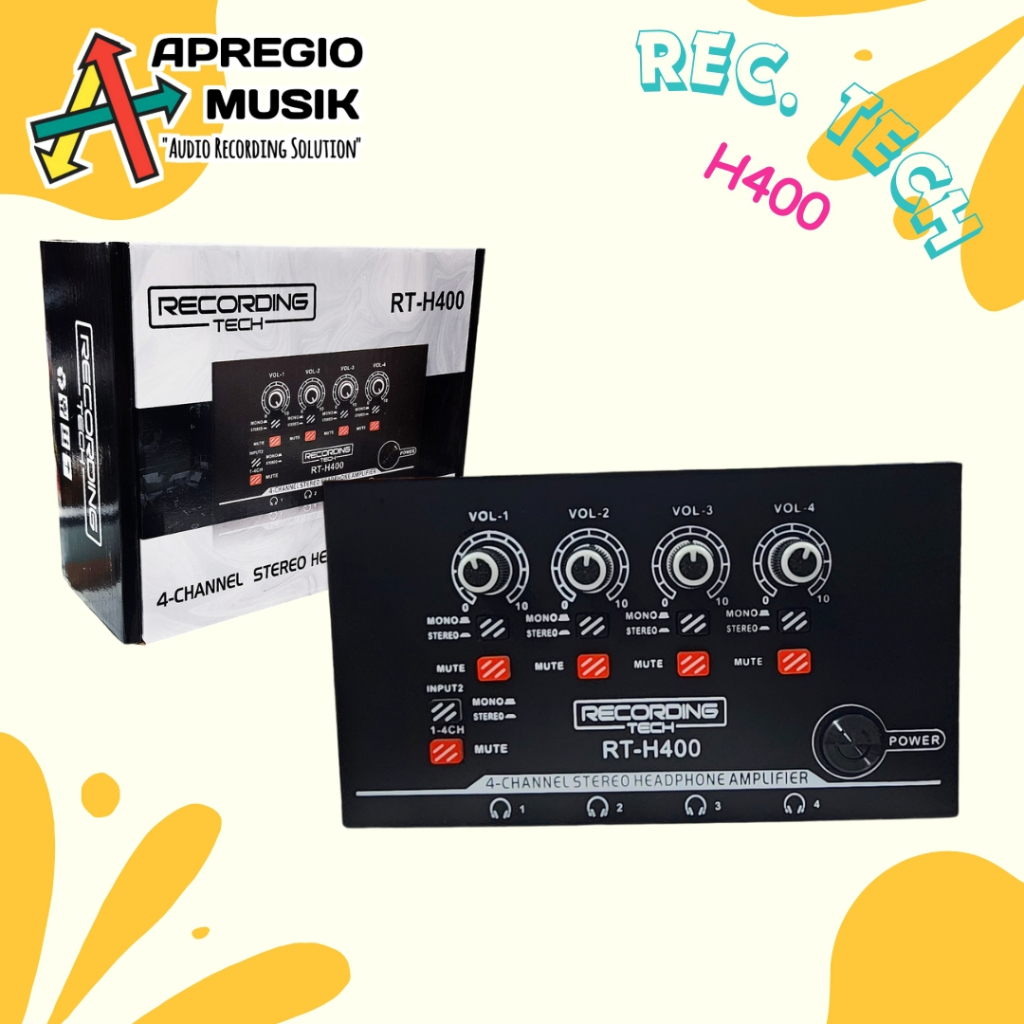 Jual Recording Tech RT H400 Headphone Amplifier Distributor 4 Channel ...