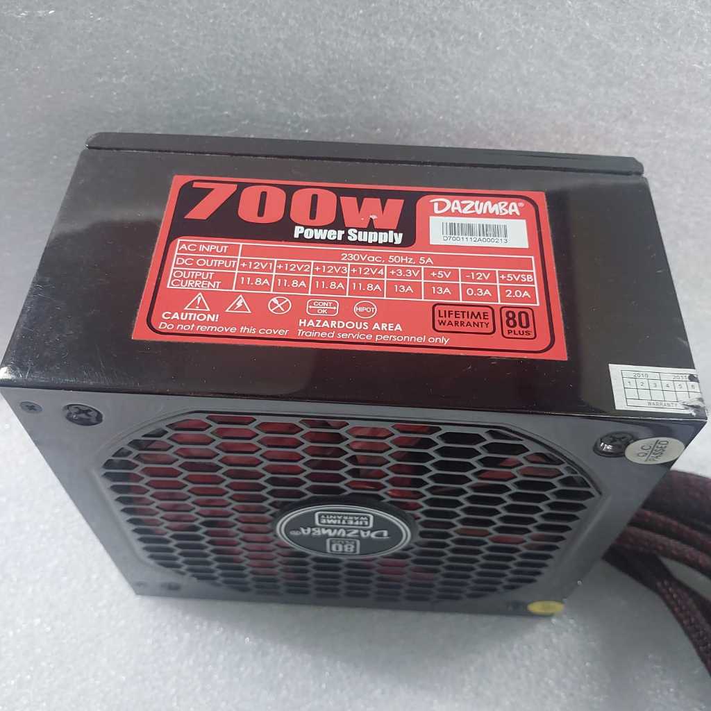 Jual Power supply PSU pure rakitan gaming 700WATT dazumba 2x 8pin vga ...