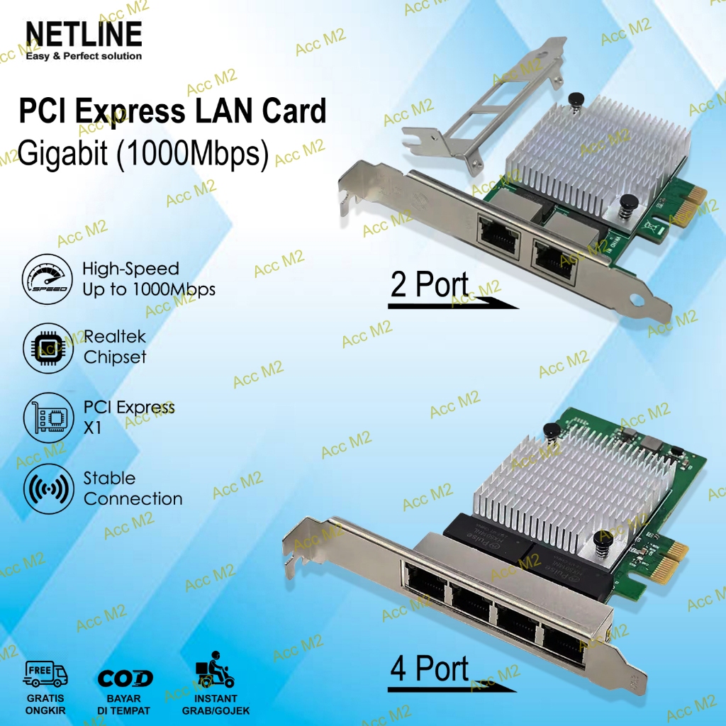 Jual PCI Express LAN Card Gigabit 1000Mbps 1 port, 2 port, 4 port ...