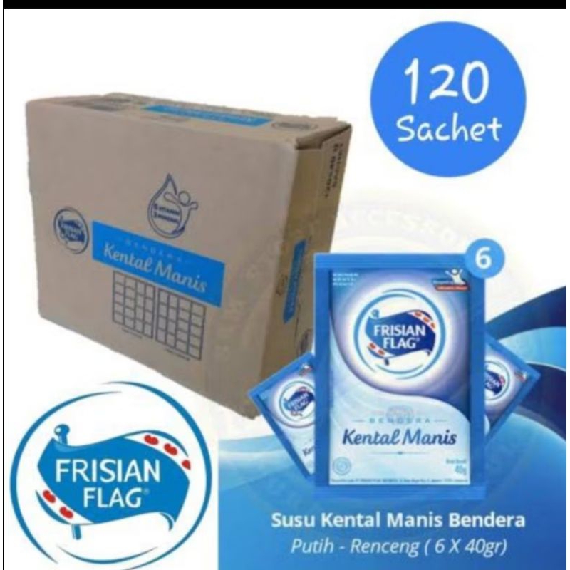 Jual susu bendera sachet 1 karton isi 120 pcs susu Frisian flag ...