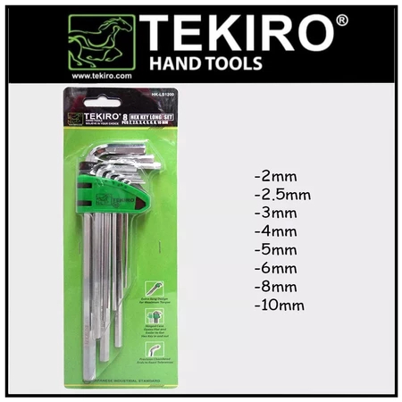Jual Set Kunci L Hex Panjang 8 Pcs (2 - 10 mm) HK-LS1200 | Shopee Indonesia