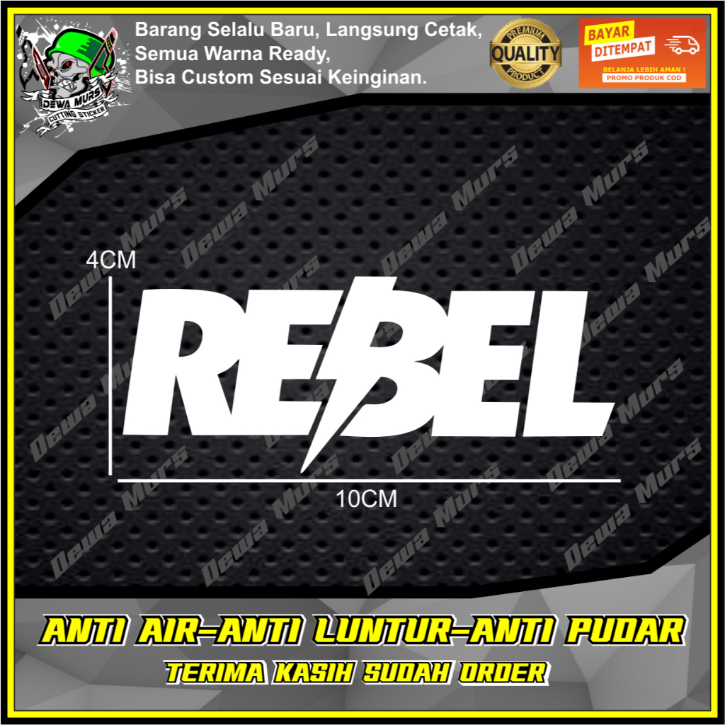 Jual Cutting Sticker REBEL Sticker Cocok Buat Motor Dan Mobil | Shopee ...