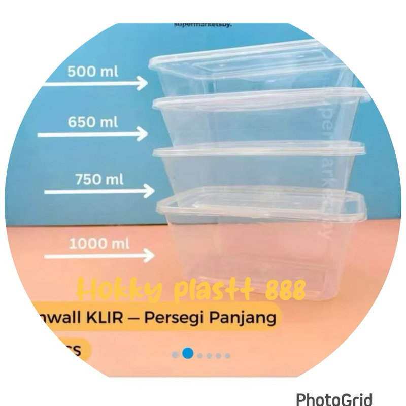 Jual Thinwall murah 500 ml /650ml/750ml/1000ml persegi panjang isi 25 pcs | Shopee Indonesia