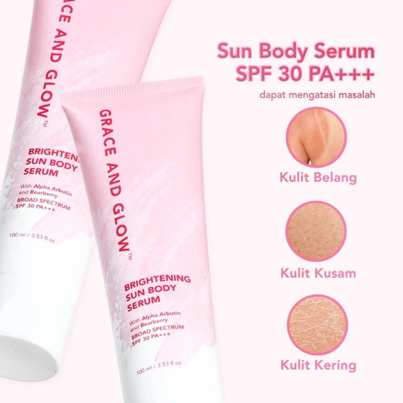 Jual [READY STOCK] Grace and Glow Brightening Sun Lotion Body Serum SPF 30 PA+++ | Sunscreen ...
