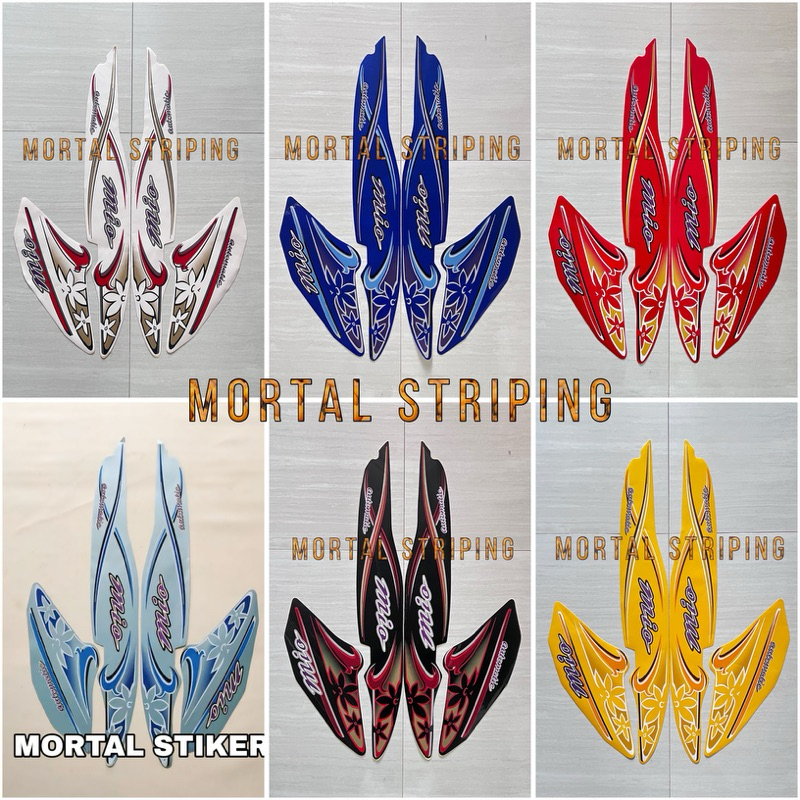 Jual STICKER FULL SET STRIPING LIST LIS BODY MIO KEMBANG DAUN 2004 2005 ...