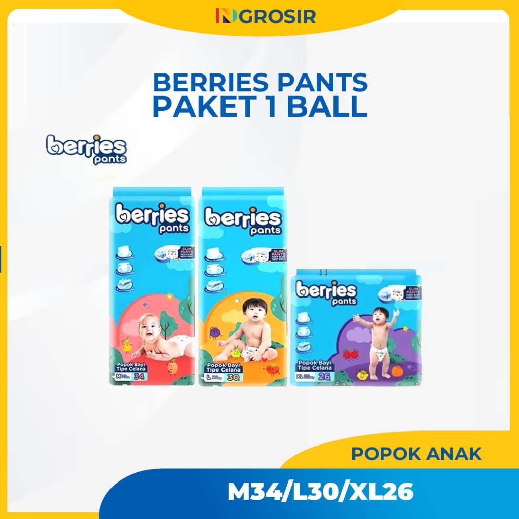 Jual Berries Pants M34/L30/XL26 Tipe Celana 1 Ball/Pack | Shopee Indonesia
