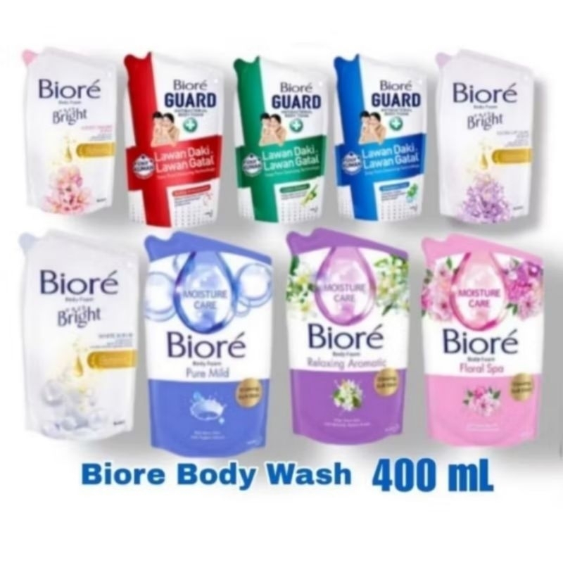 Jual BIORE BODY WASH/Body Foam Sabun Cair 380/400 ML | Shopee Indonesia
