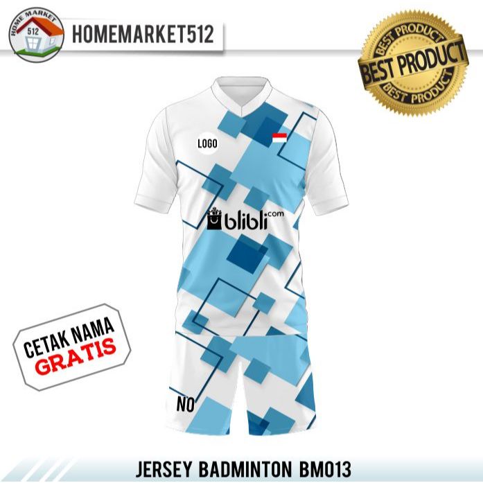 Jual Jersey Custom Jersey Badminton BM013 Jersey Printing Dewasa Premium | HOMEMARKET512 ...