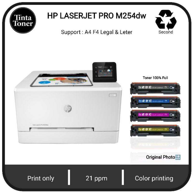 Jual Printer Hp Laserjet Pro M254dw color werles toner full | Shopee ...