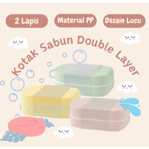 Jual Lapis Ganda Kotak Sabun Double 2 Lapis Portable Sabun Batang ...