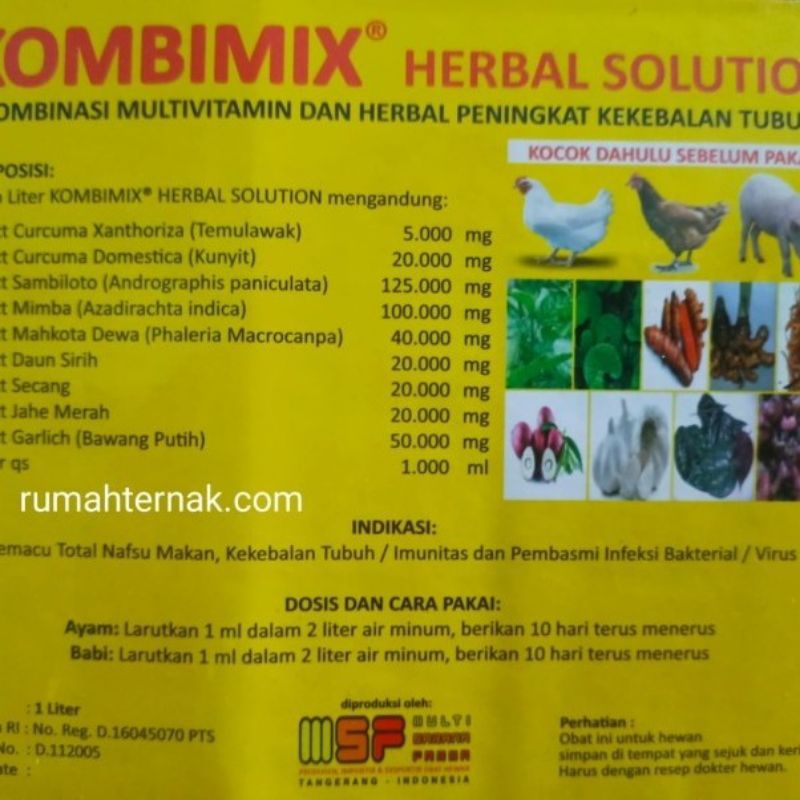 Jual Multivitamin KOMBIMIX HERBAL SOLUTION 1 liter | Shopee Indonesia