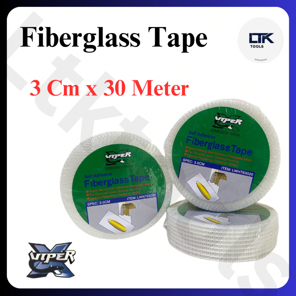 Jual Isolasi Gypsum/ Fiberglass Tape/ Lakban Gipsum Merek VIPER [3Cm x ...