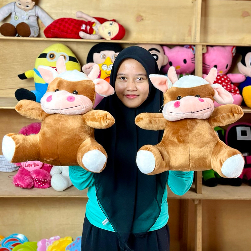 Jual Boneka sapi korea duduk lucu boneka karakter cow sapi berbulu ...