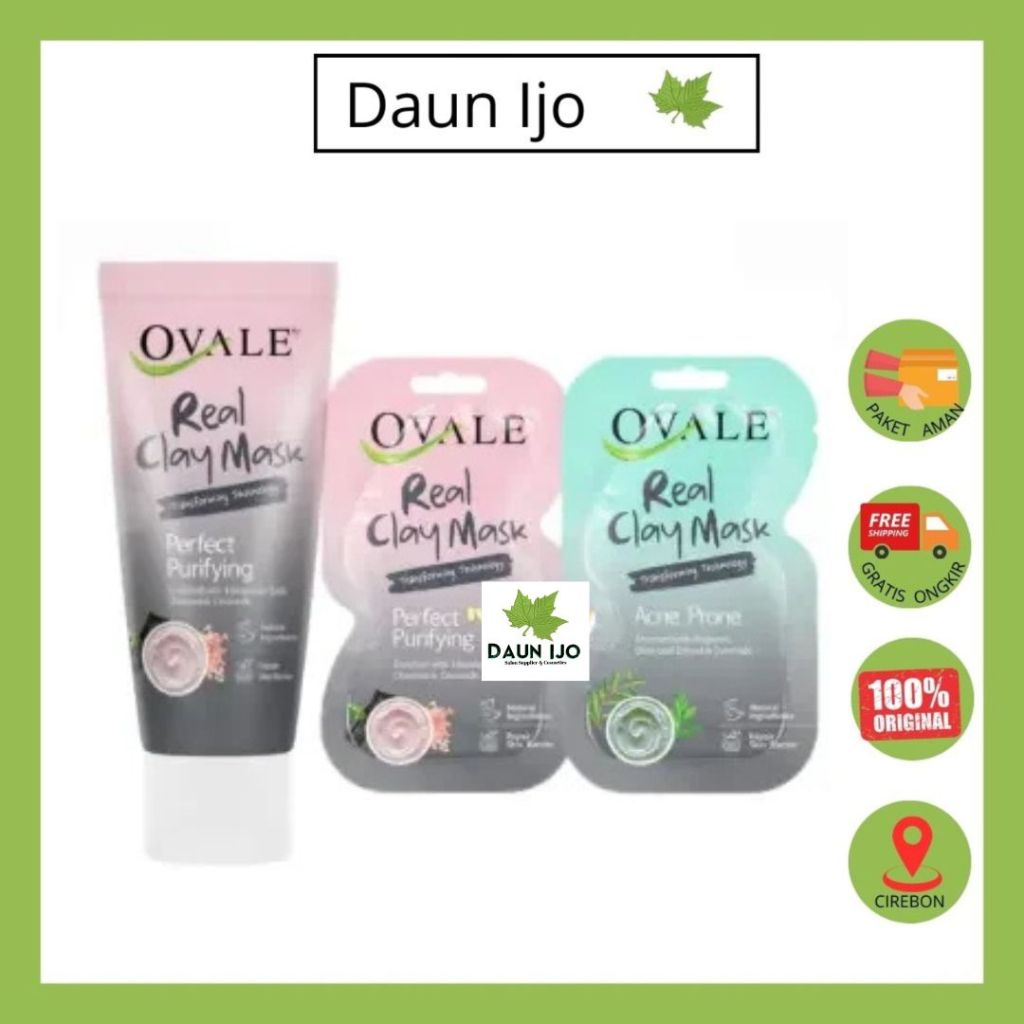 Jual OVALE Real Clay Mask Perfect Purifying | Acne Prone | Shopee Indonesia