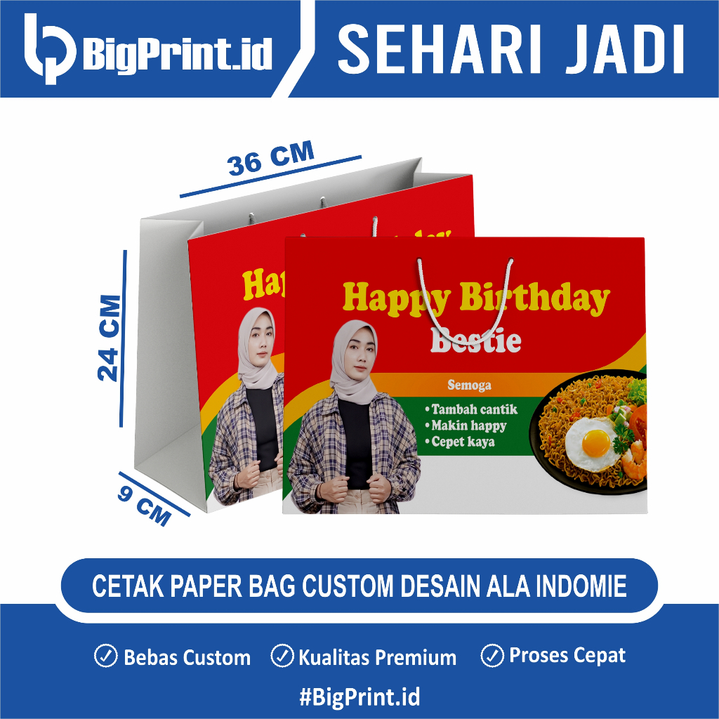 Jual Cetak Paper Bag Kado Custom Ala Indomie Edition | Termurah ...