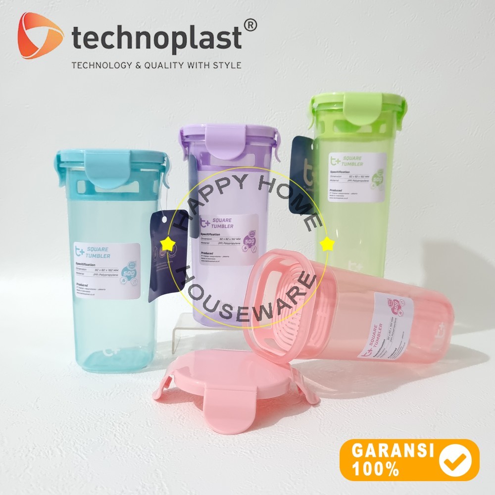 Jual TECHNOPLAST T+ Active Sport Square Tumbler 500ml Botol Air Plastik ...