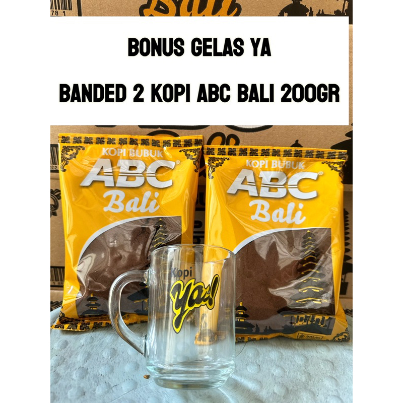 Jual Bonus gelas YA banded 2 kopi ABC BALI 200gr | Kopi Khas Bali ...