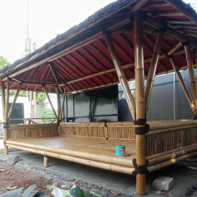 Jual saung bambu murah, ukuran bisa custom | harga permeter | Shopee ...