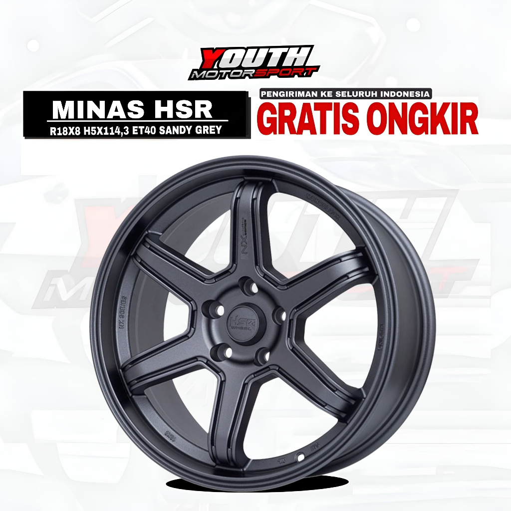Jual velg r18 hsr minas cocok untuk hr-v,xpander,inova,civic turbo dll ...