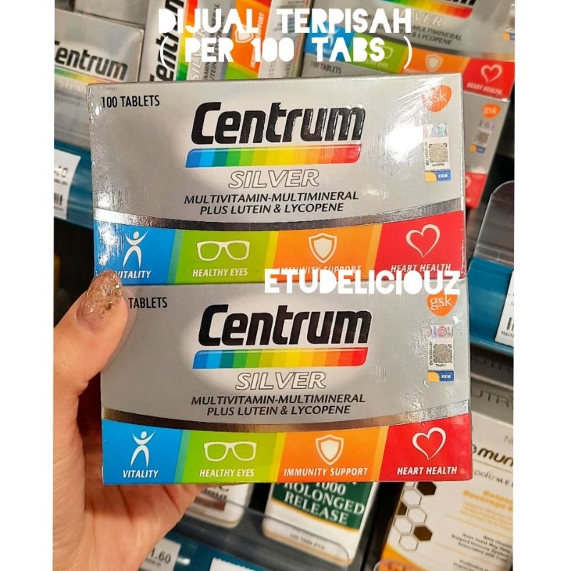 Jual CENTRUM Silver Multivitamin Multimineral plus Lutein Lycopene 100 ...
