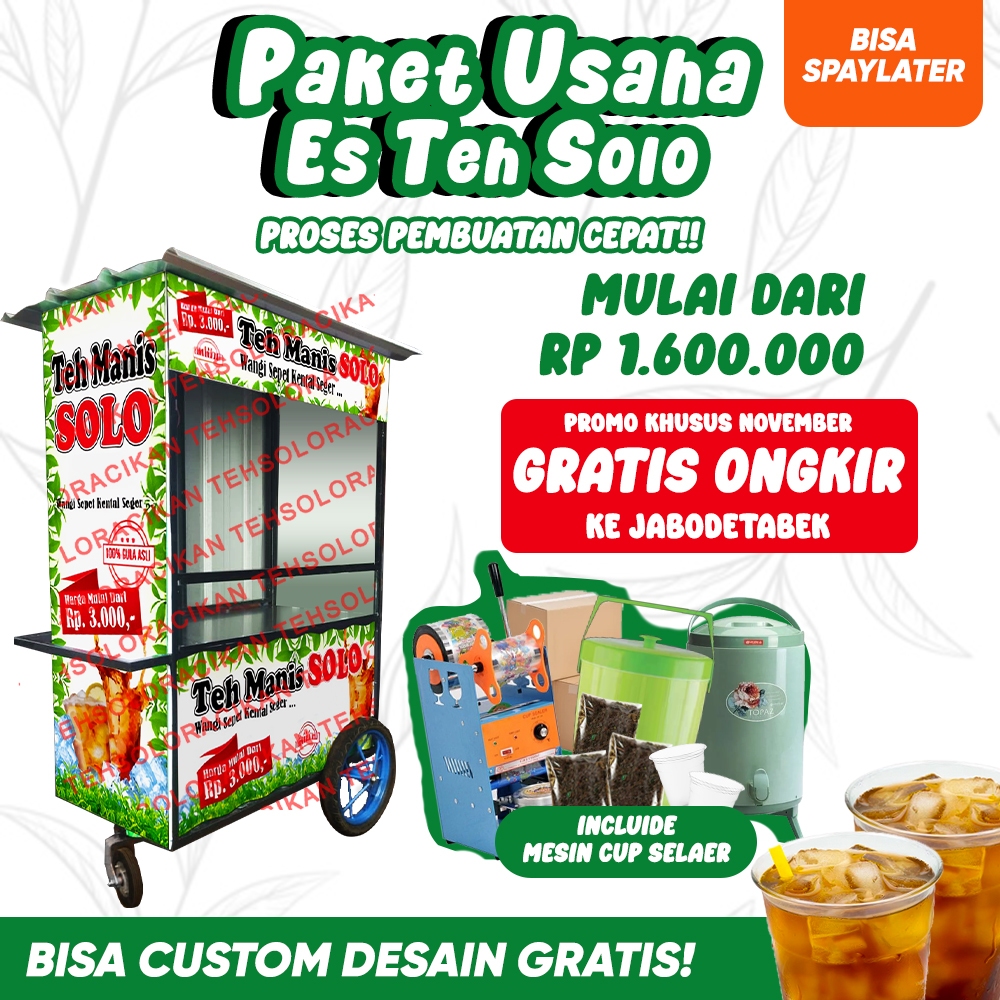 Jual PAKET USAHA ES TEH SOLO SIAP JUALAN / GEROBAK ES TEH SOLO (GRATIS ...