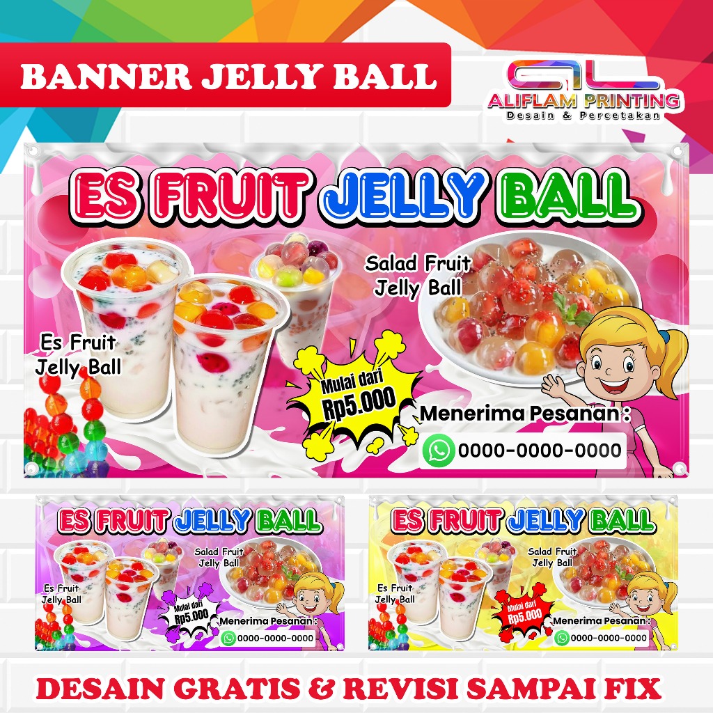 Jual CETAK BANNER/SPANDUK JELLY BALL | Gratis Desain | Revisi Sampai ...