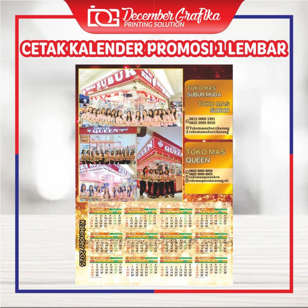 Jual (MINIMAL 50PCS) KALENDER DINDING 1 LEMBAR PROMOSI | Shopee Indonesia