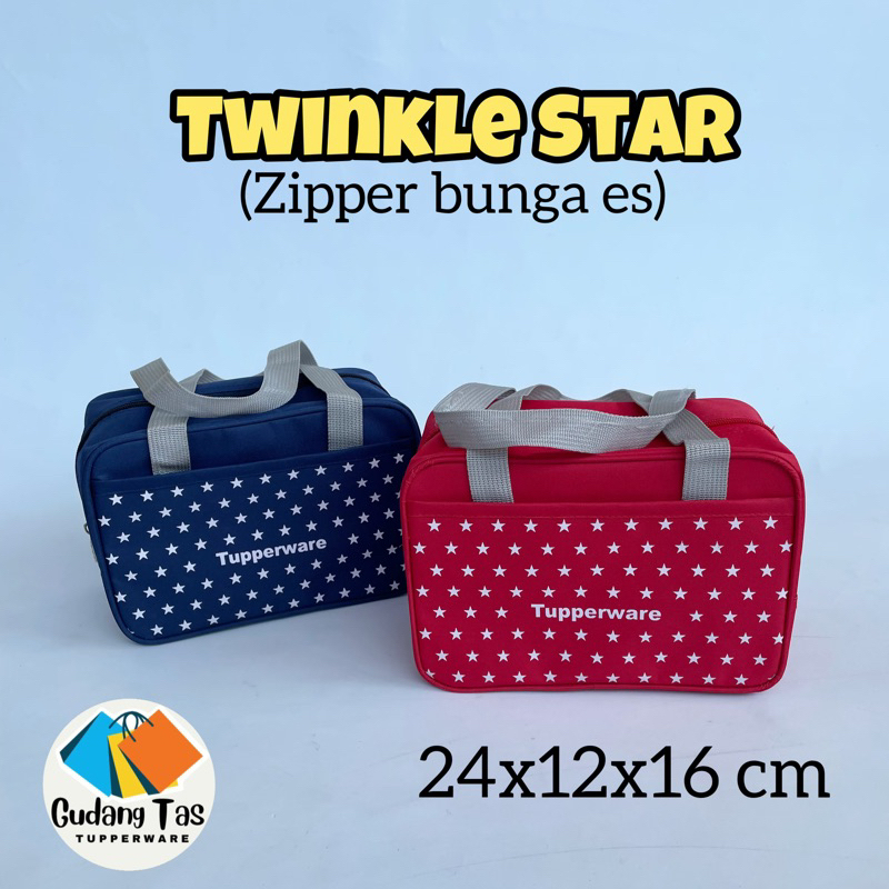 Jual Twinkle Star Tupperware// tas bekal motif bintang (zipper bunga es ...