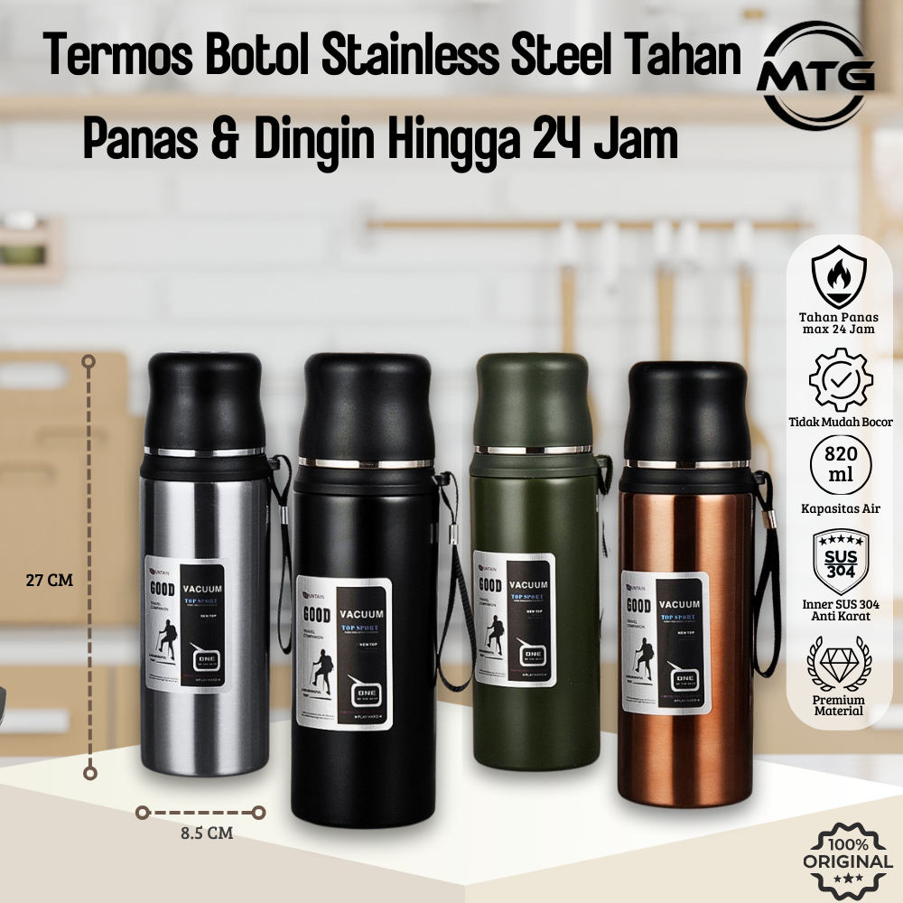 Jual Termos Botol Air Minum Panas & Dingin A36321-31 – 820ML Stainless ...