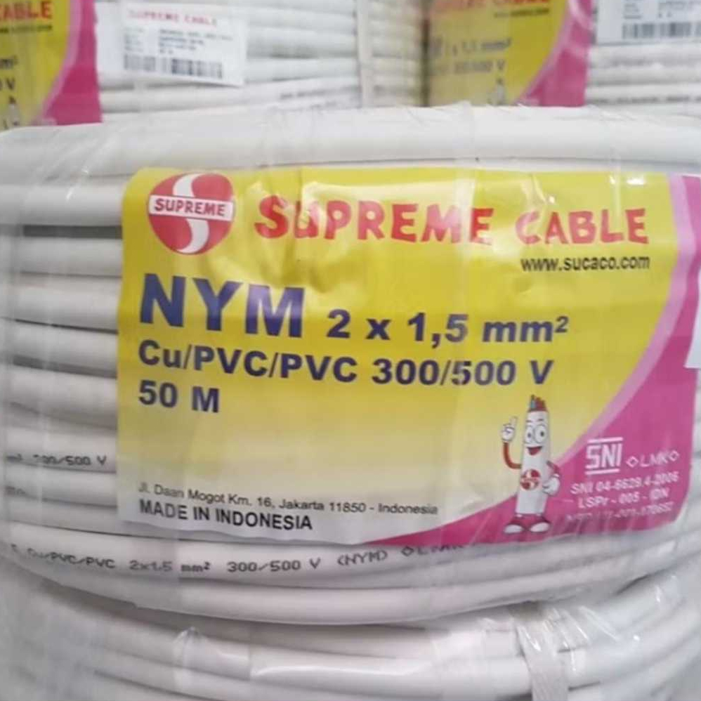 Jual Kabel Tunggal SUPREME NYM 2x1,5 2x1.5 mm 50 meter (PER ROLL) | Shopee Indonesia
