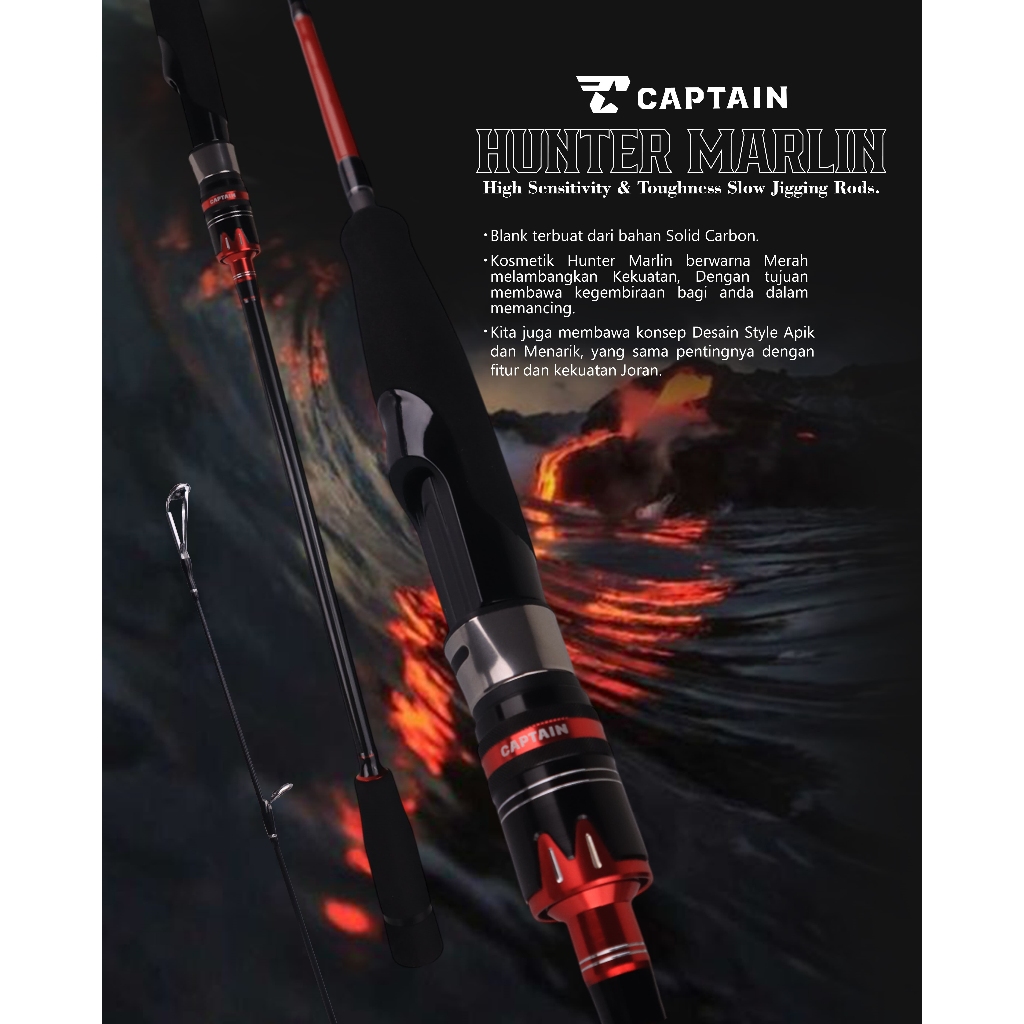 Jual Joran Captain Classic HUNTER MARLIN BONUS PAPER CORE, Solid Carbon ...