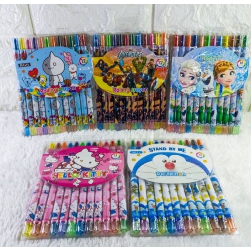 Jual Crayon Putar 12 warna Panjang Fancy,BTS,Disney | Shopee Indonesia