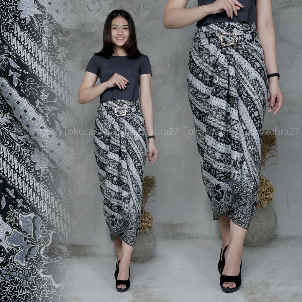 Jual Rok lilit batik wrap skirt berkain wanita bahan polymicro | Shopee ...