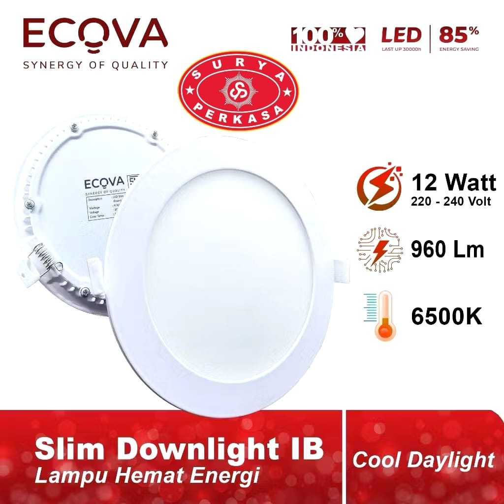 Jual Surya Perkasa ECOVA Lampu LED Panel Bulat LED Slim Downlight Panel ... Jual Surya Perkasa ECOVA Lampu LED Panel Bulat LED Slim Downlight Panel ...