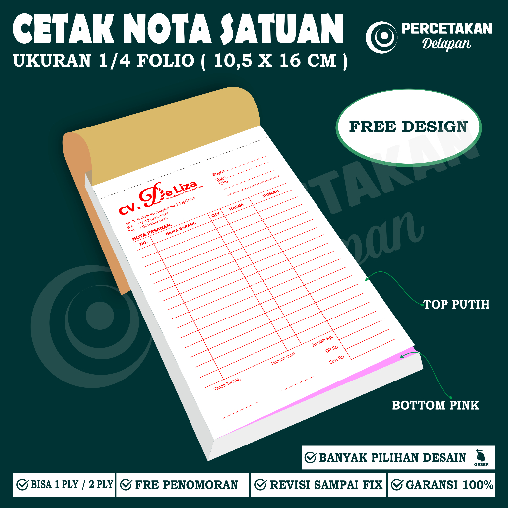 Jual Custom nota 2 ply - nota penjualan 2 ply | Shopee Indonesia