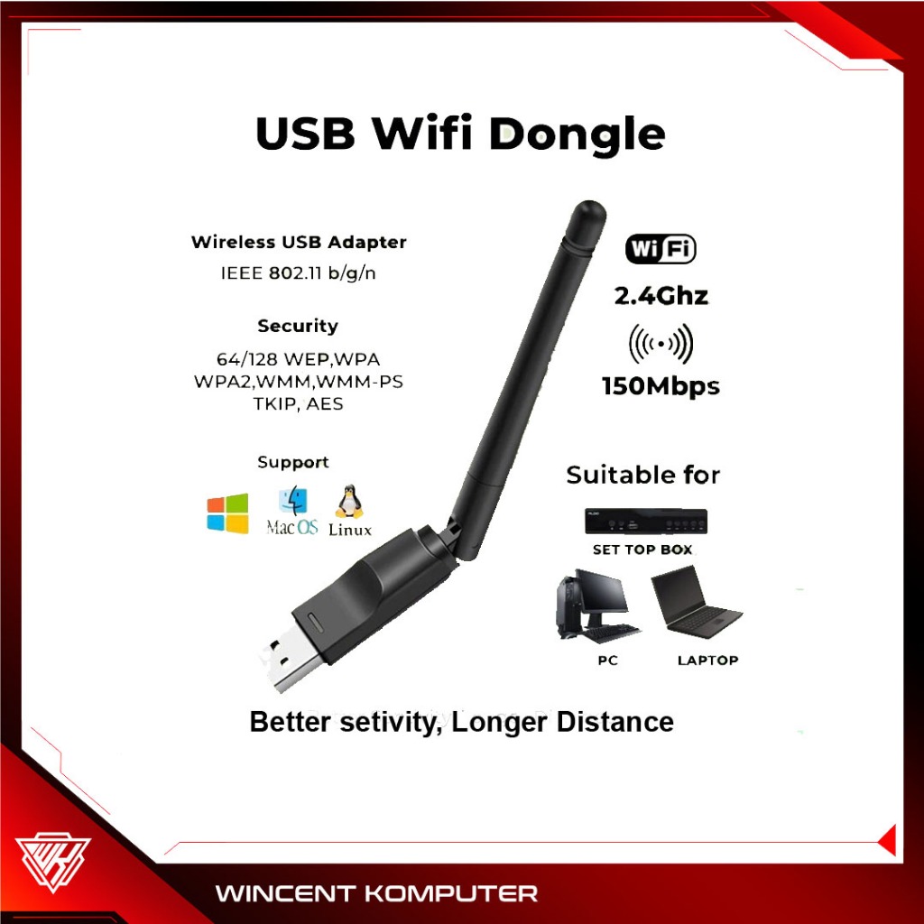 Jual USB WiFi Dongle MT7601 Set Top Box DVB T2 / USB WIFI PC / USB WIFI LAPTOP / WIFI Dongle ...