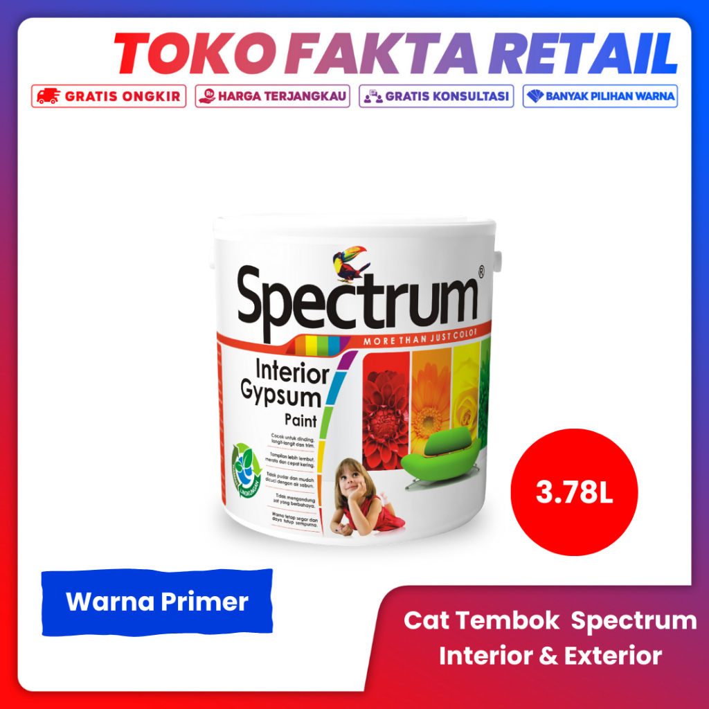 Jual Cat Tembok Spectrum Interior Eksterior Warna Putih dan Warna ...