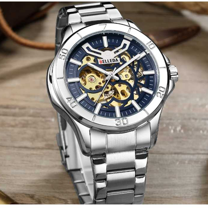 Jual Jam Tangan Pria Belleda 9482 Automatic Stainless Original Anti Air ...