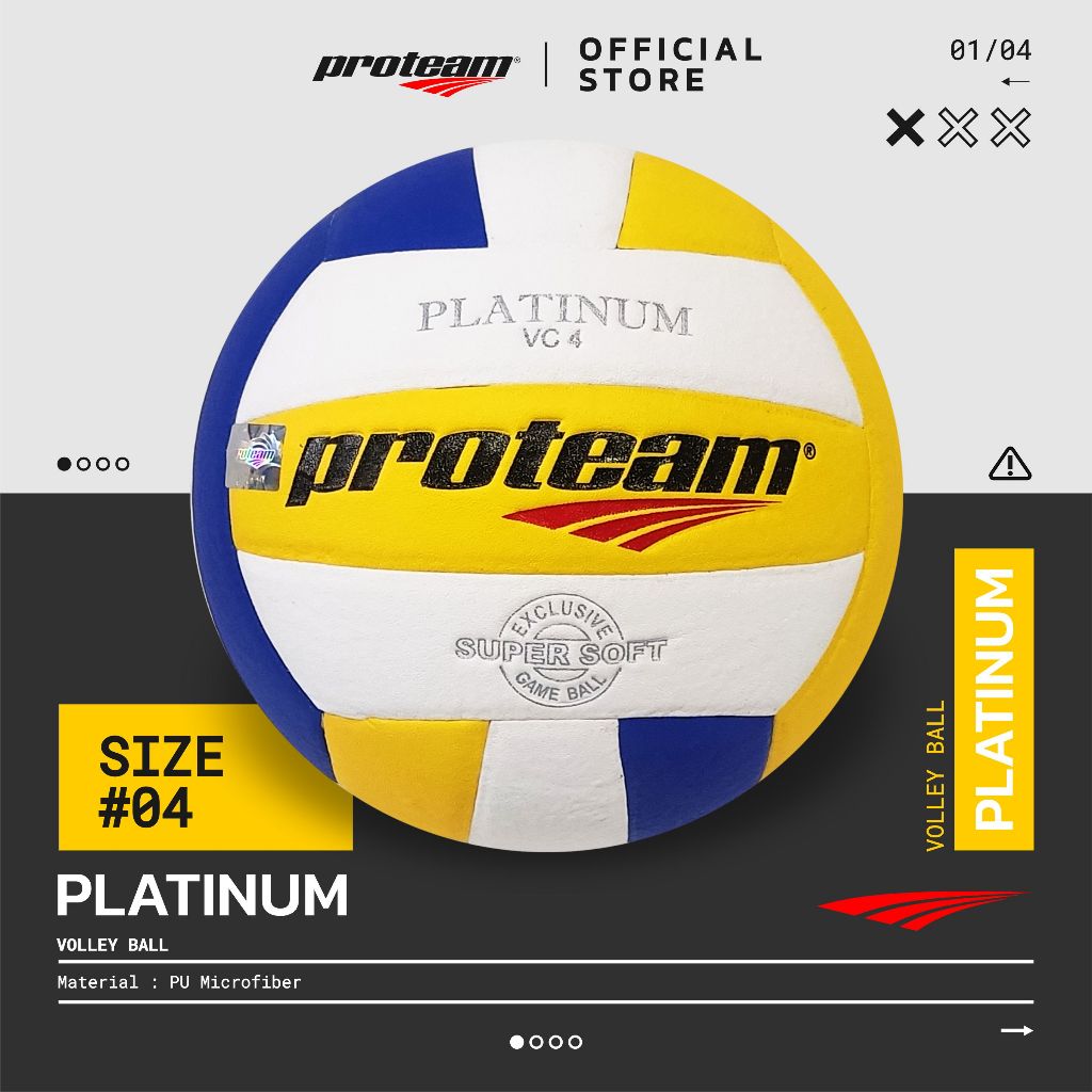 Jual Bola Voli Original Proteam Volley Ball Platinum Blue-Yellow Bahan ...