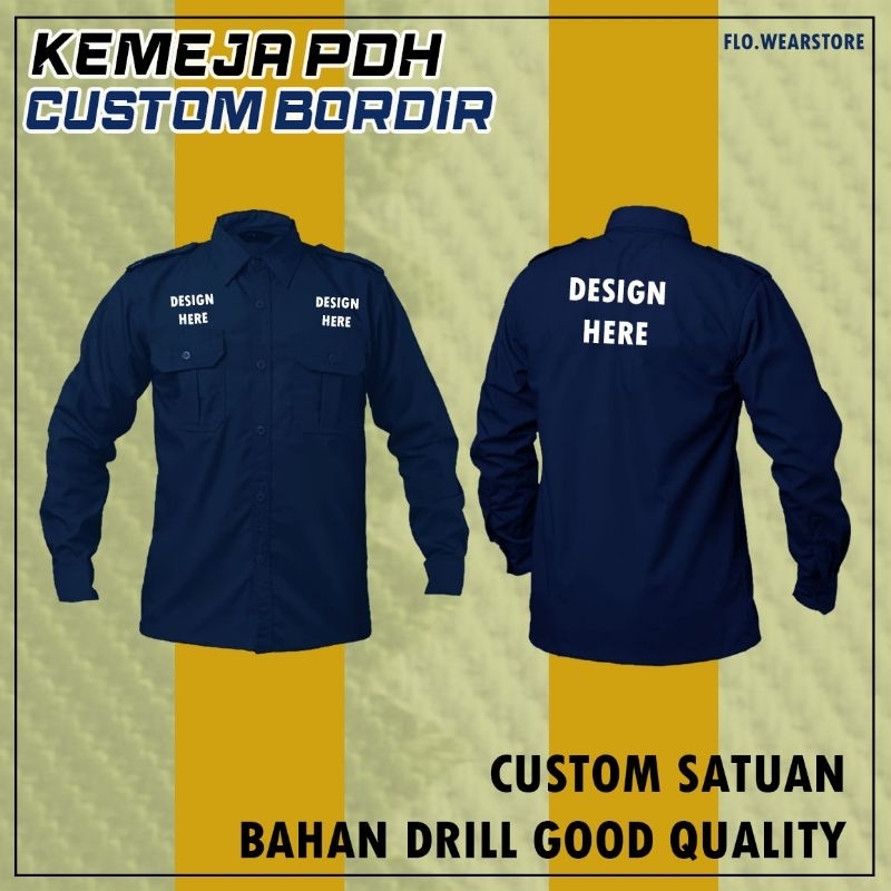 Jual KEMEJA PDH / PDL LENGAN PANJANG CUSTOM BORDIR SATUAN DESIGN SUKA SUKA | Shopee Indonesia
