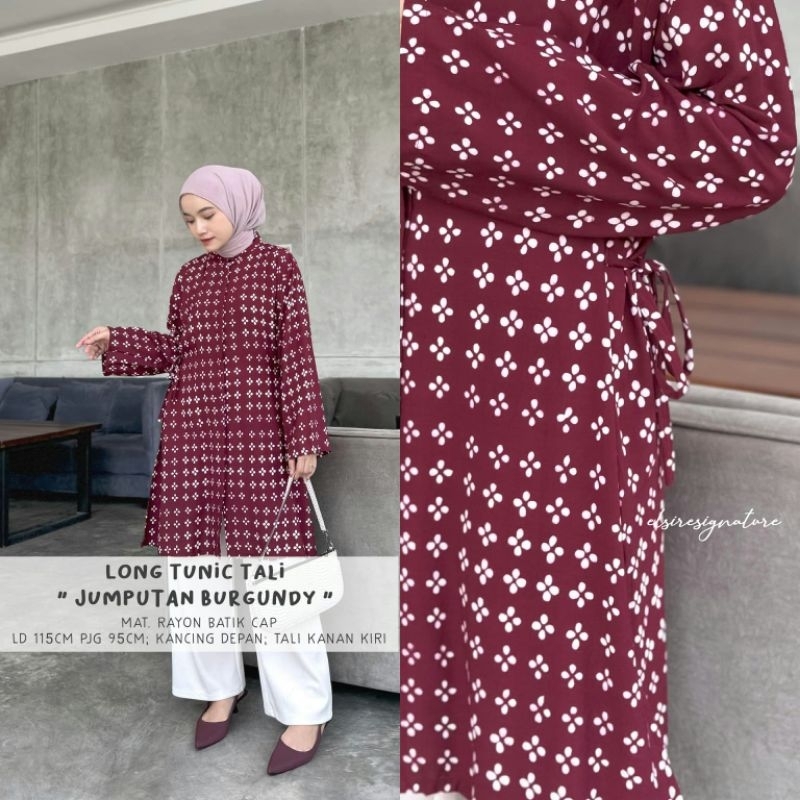 Jual MOCA Long Tunik Tali Kimono Rayon Batik Cap ESL Solo Up | Shopee ...