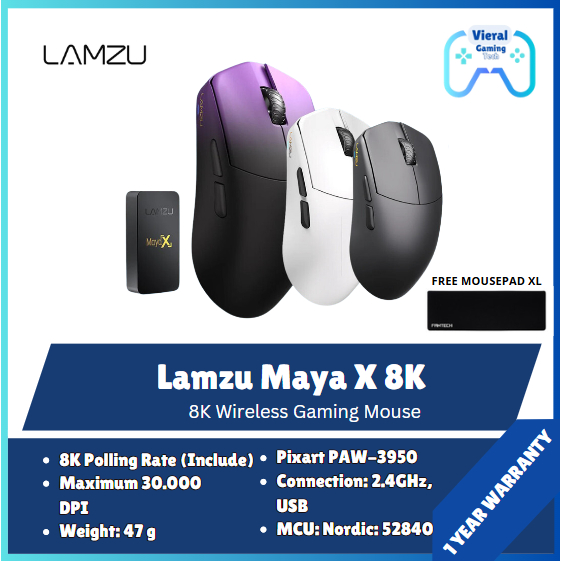 Jual Lamzu Maya X Wireless 8K Gaming Mouse Ultra-lightweight Pixart PAW 3950 | Shopee Indonesia