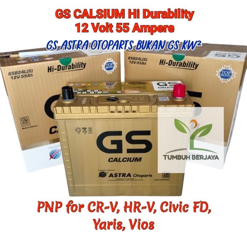 Jual Aki Mobil GS CALSIUM 65B24LS MF Kering CRV CivicFD HRV Old Yaris ...