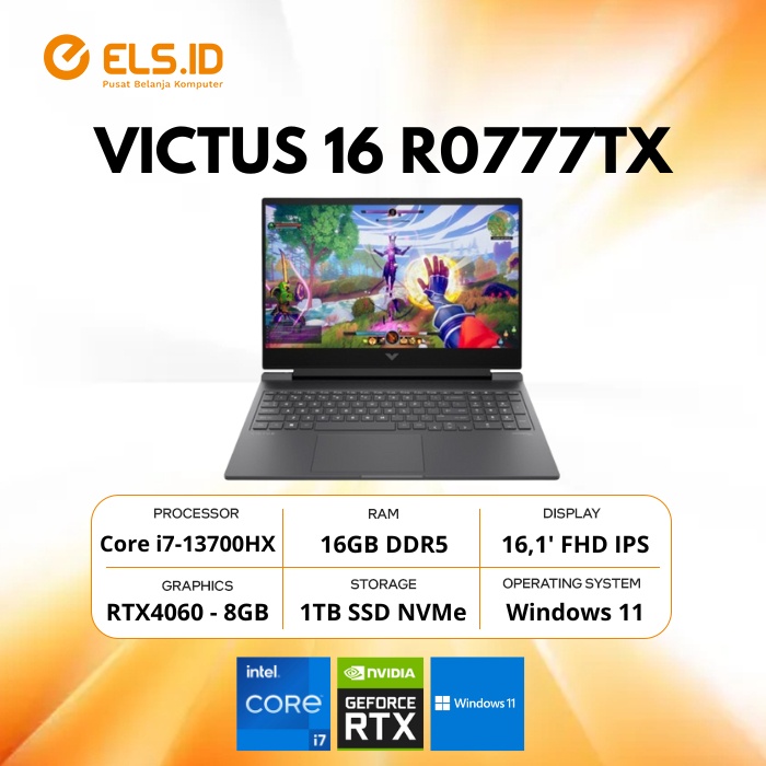 Jual HP Victus 16 R0777TX Intel i7-13700HX 16GB SSD 1TB RTX4060 16.1 ...