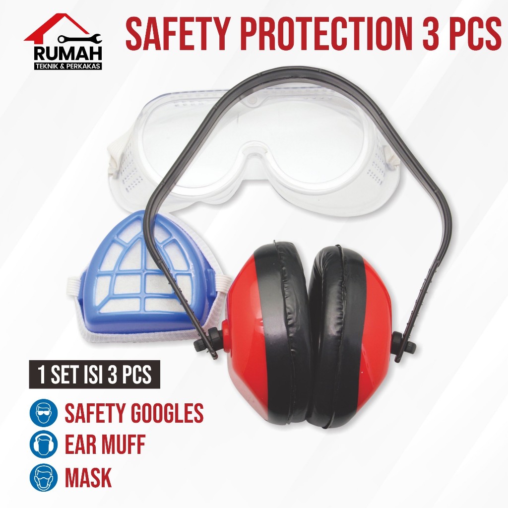 Jual SAFETY PROYEK PROTECTION SET 3 PCS / Alat safety set kacamata ...